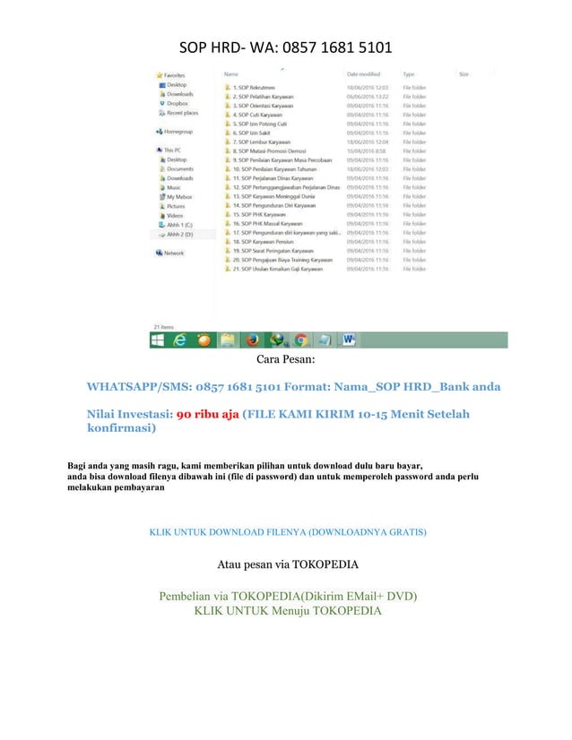 Standar Operasional Prosedur (SOP) HRD plus flowchart | PDF