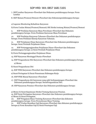 Standar Operasional Prosedur (SOP) HRD plus flowchart | PDF