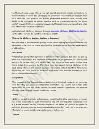 Download SQL Server 2019 Standard Edition | PDF