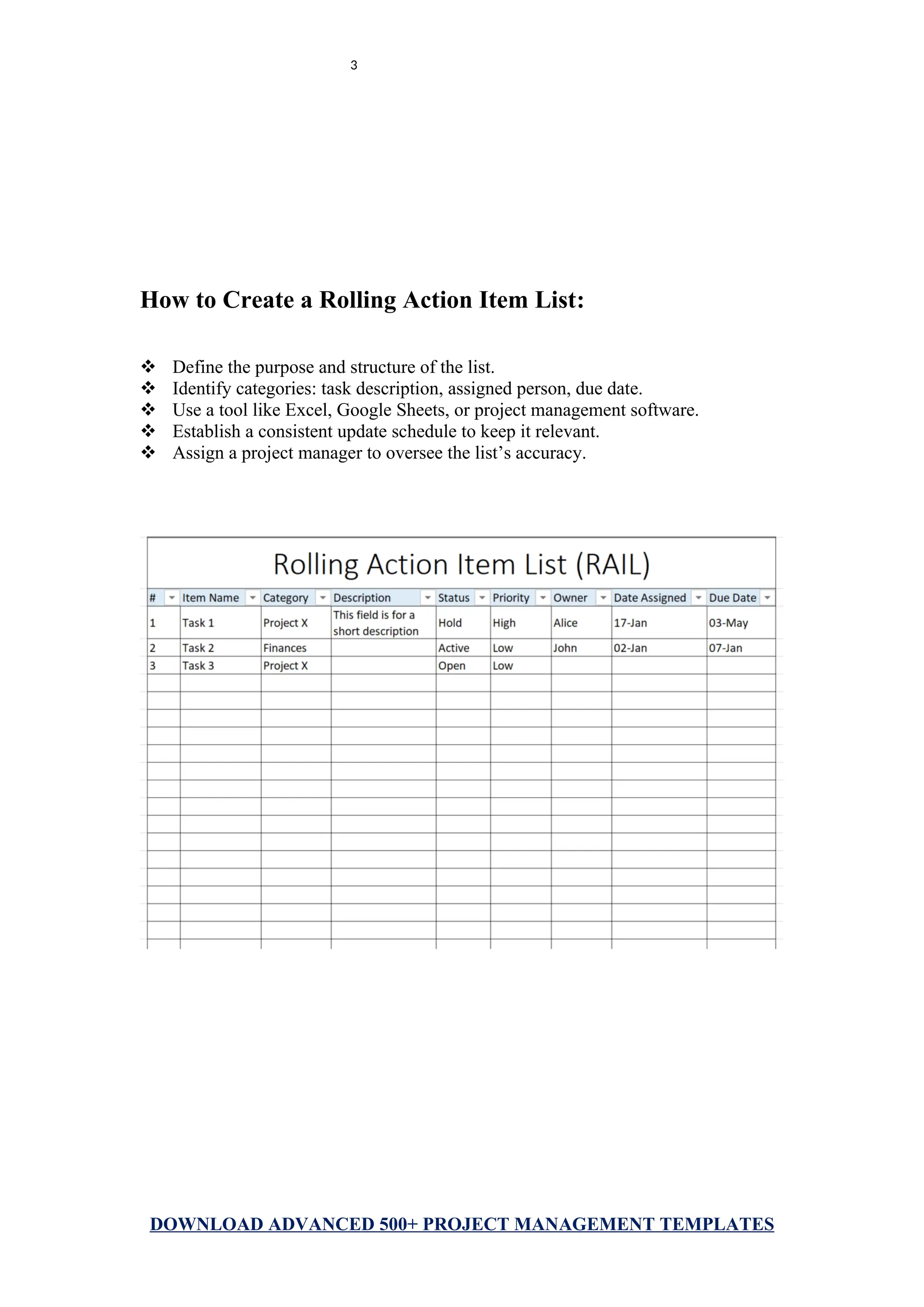 Download the #1 Rolling Action Item List.docx | Free Download