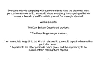 [Doc] The Dan Sullivan Question | PDF