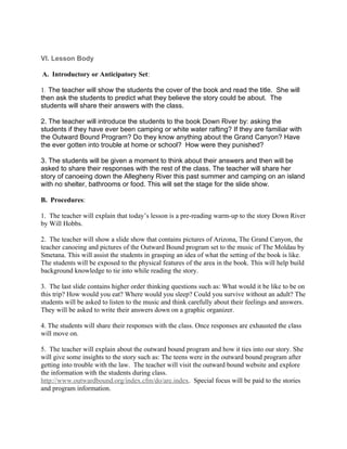 Down river novel lesson | DOC