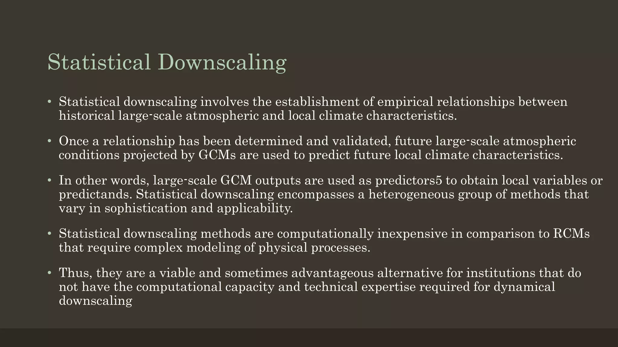 Downscaling of global climate data. | PPTX