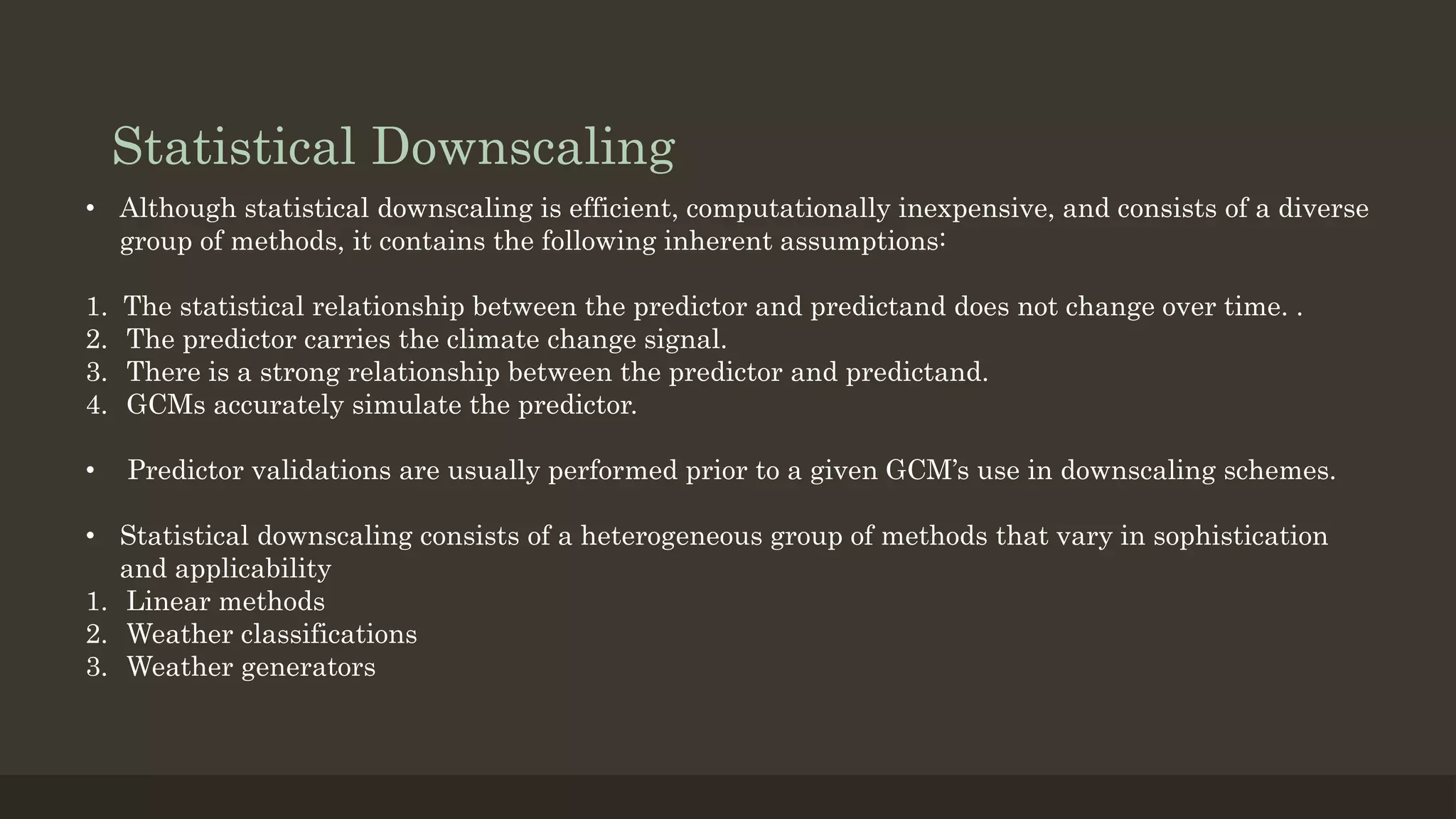 Downscaling of global climate data. | PPTX