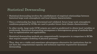Downscaling of global climate data. | PPTX