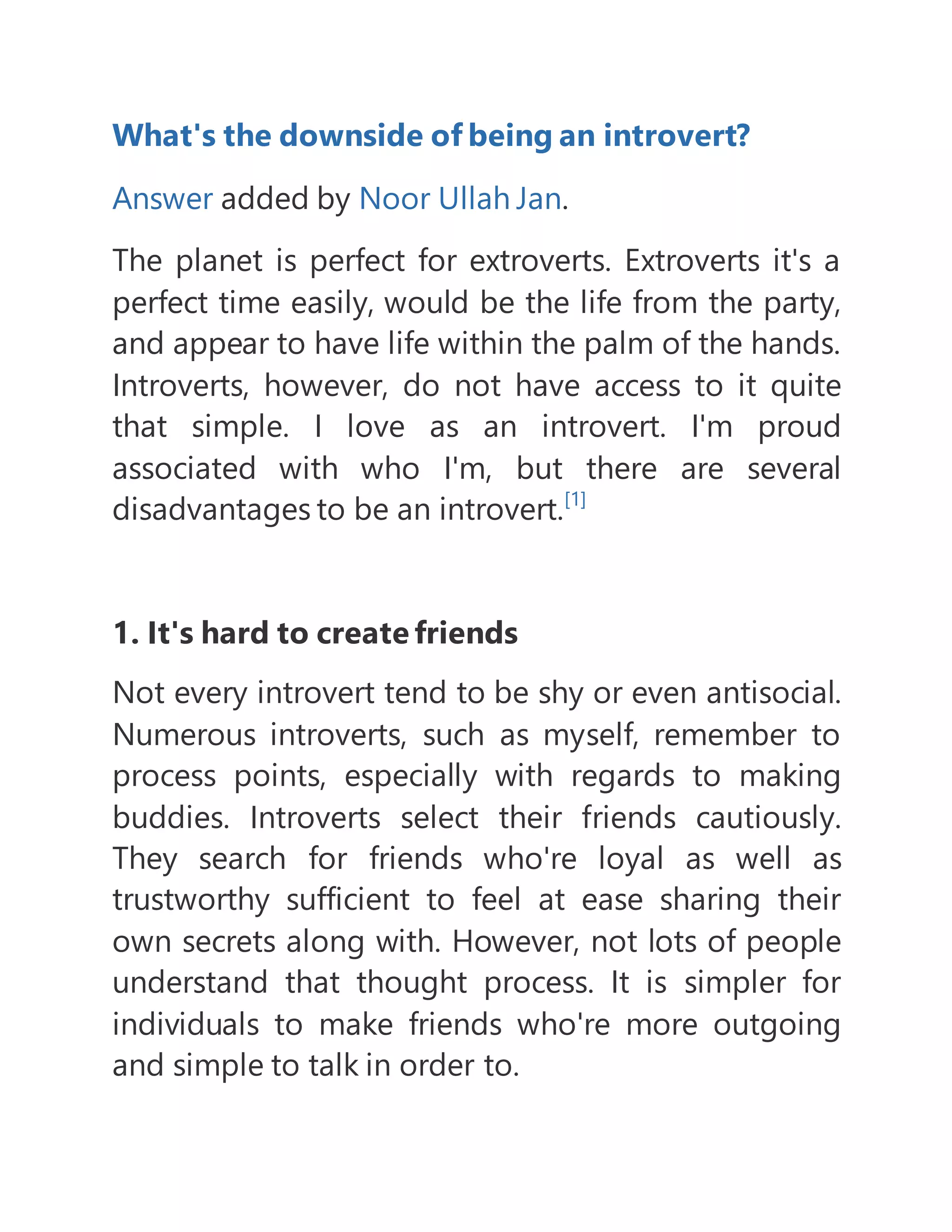 Down side of being an introvert. | PDF