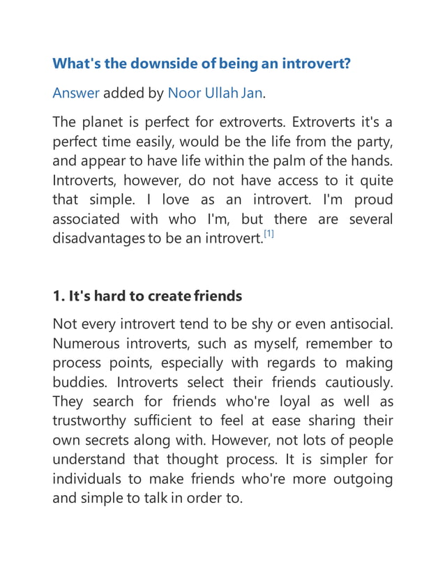 Down side of being an introvert. | PDF