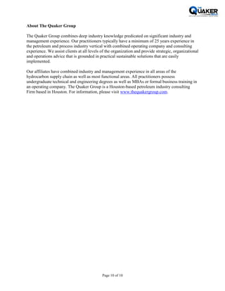 Downstream org structure.refining ind | PDF