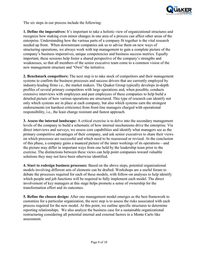 Downstream org structure.refining ind | PDF
