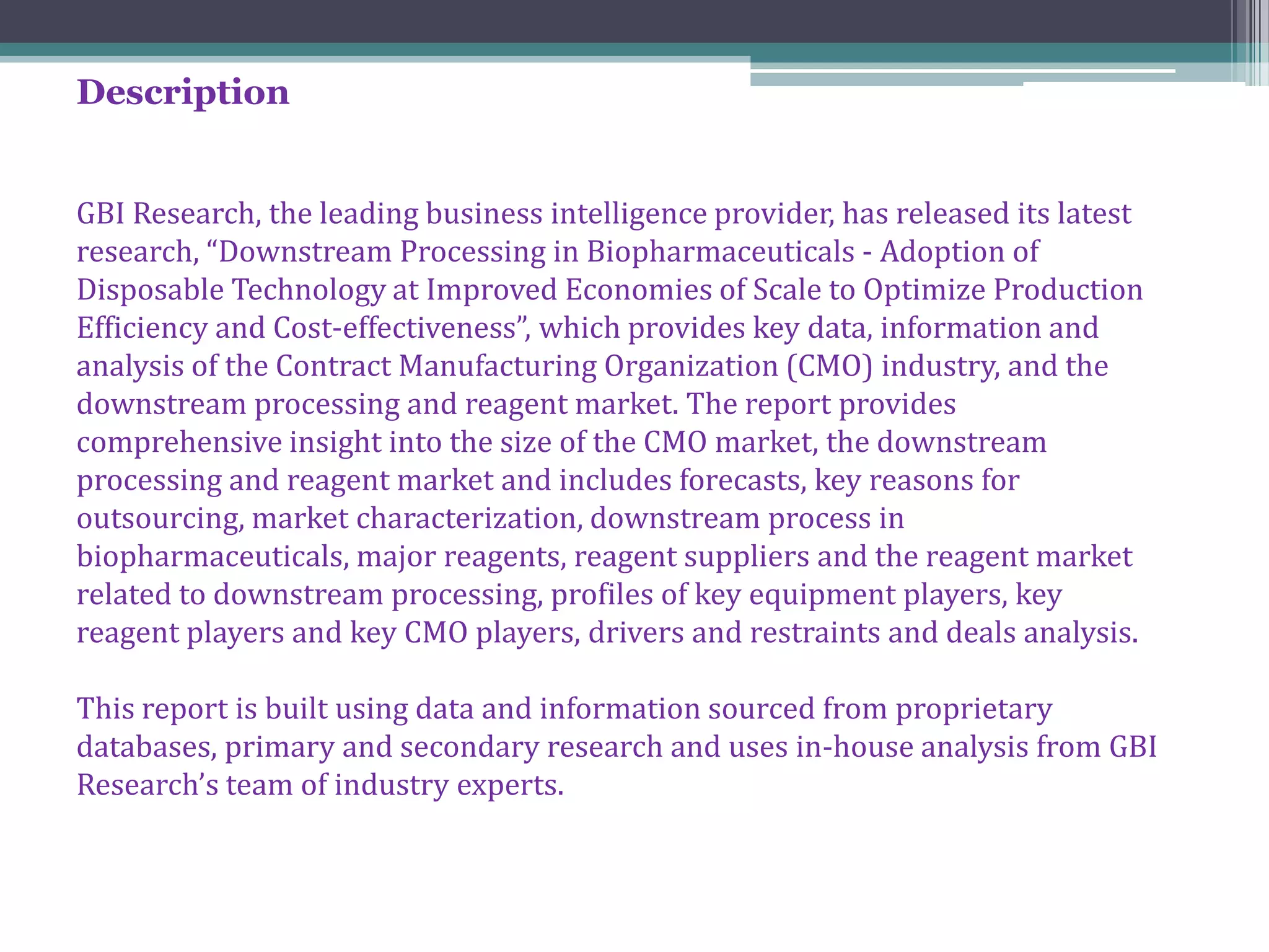 Downstream processing in biopharmaceuticals adoption | PPT