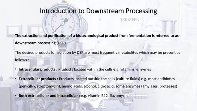Downstream Processing (Recovery of Microbial Cells) | PPT