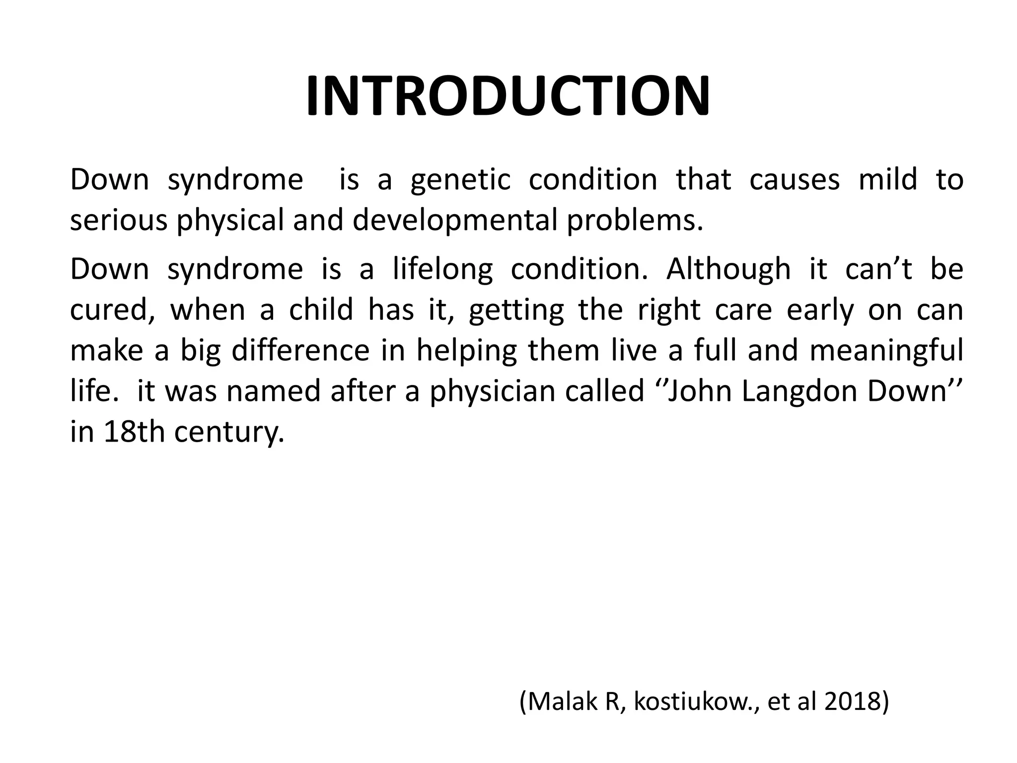 PHYSIOTHERAPY MANAGEMENT IN DOWN SYNDROM | PPTX