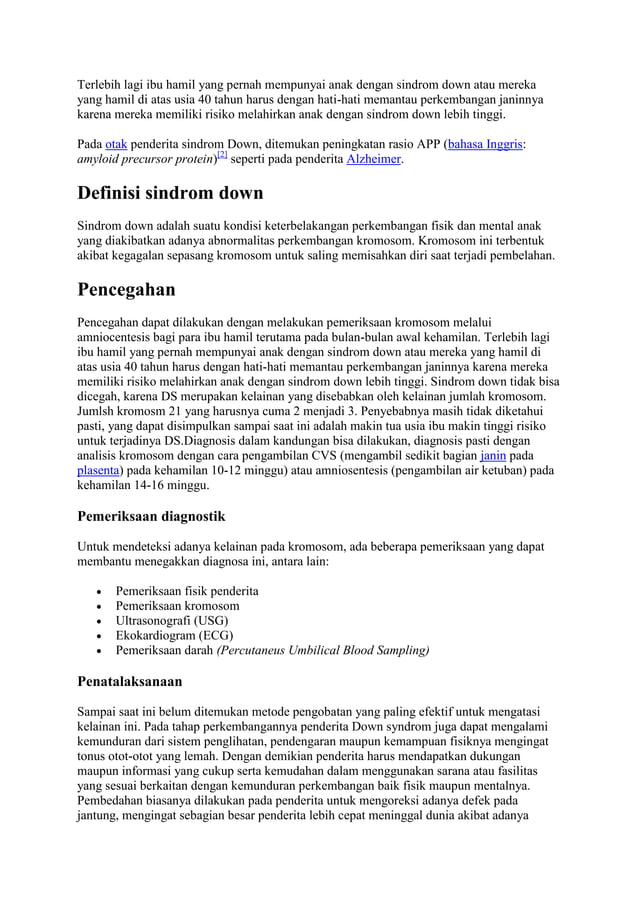 Down syndrome | PDF