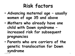 Down syndrome ppt for UGs | PPTX