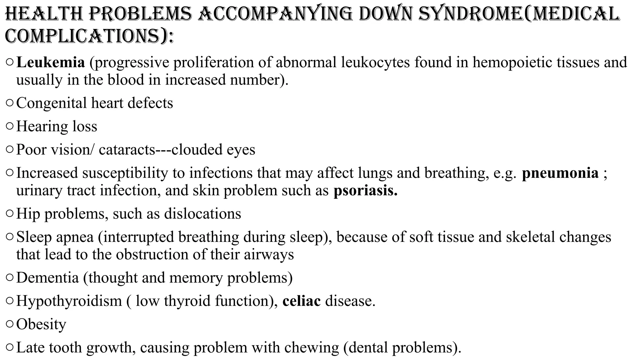 MANAGEMENT OF A CHILD WITH DOWNS SYNDROME | PPTX