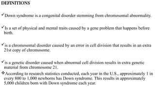 MANAGEMENT OF A CHILD WITH DOWNS SYNDROME | PPTX