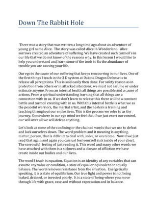 Down the rabbit hole | DOCX