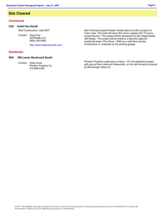 Downtown Austin Development 2007 | PPT