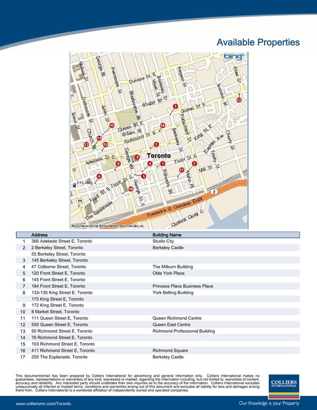 Downtown east toronto map and survey | PDF