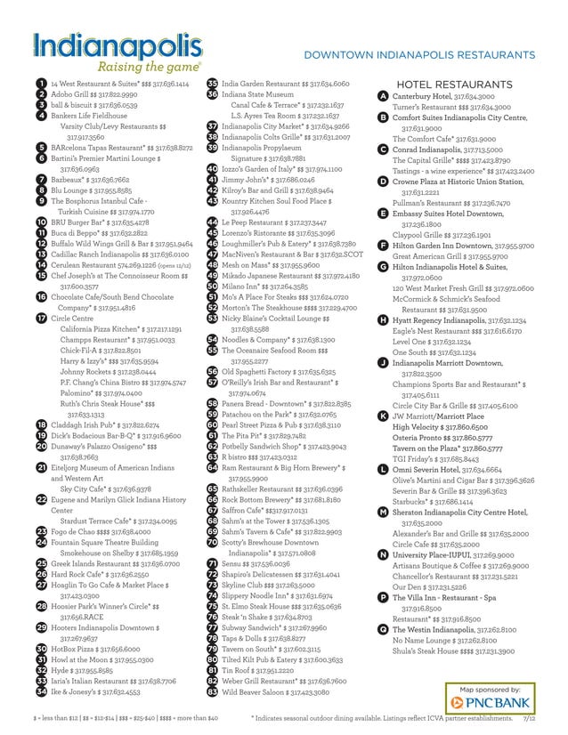 Downtown Restaurant Map | PDF | North America Travel | Travel Locations