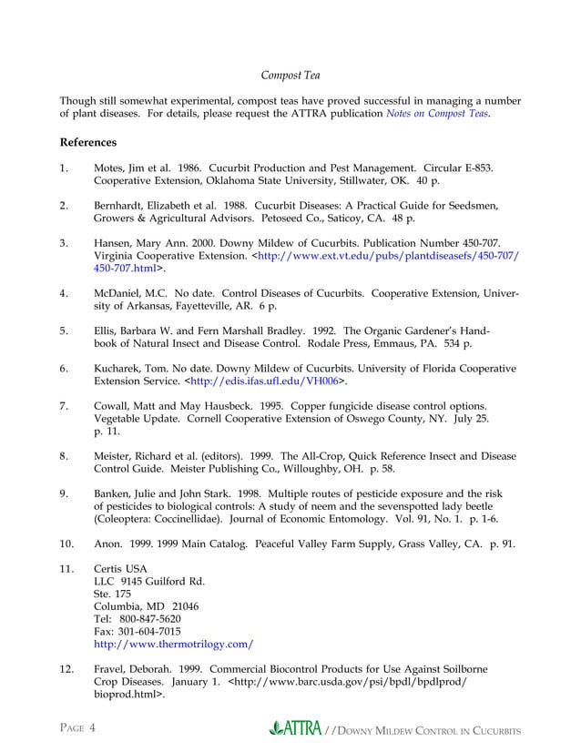 Downy Mildew Control in Cucurbits | PDF