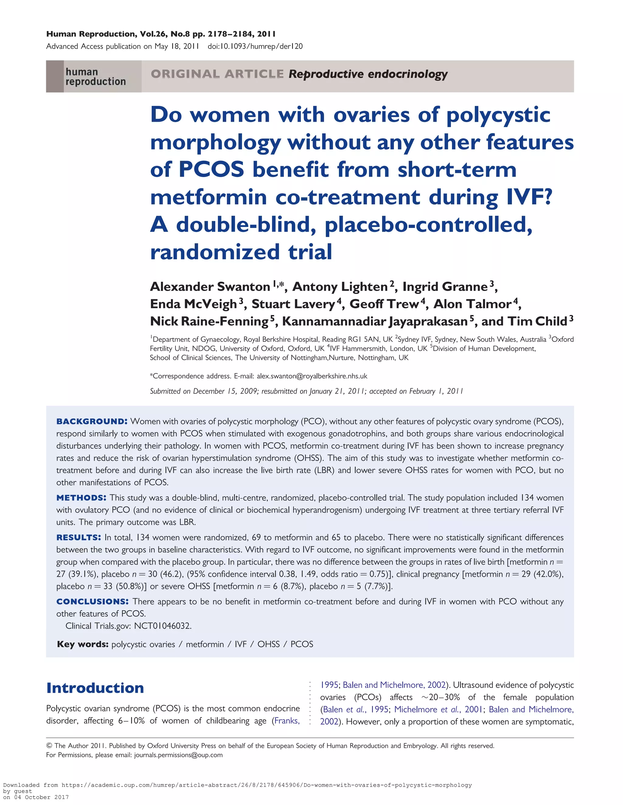 Do Women With Polycystic Morphology Without Any Other Features of PCOS ...