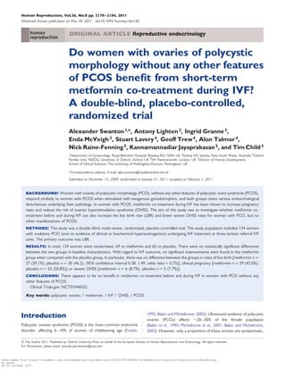 Do Women With Polycystic Morphology Without Any Other Features of PCOS ...