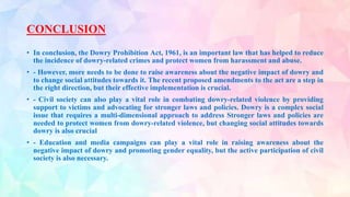 Dowry act in detail all the provisions for study | PPTX