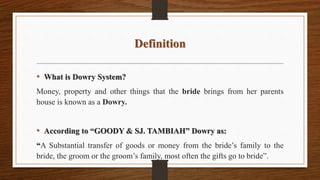 Dowry as a social problem | PPTX
