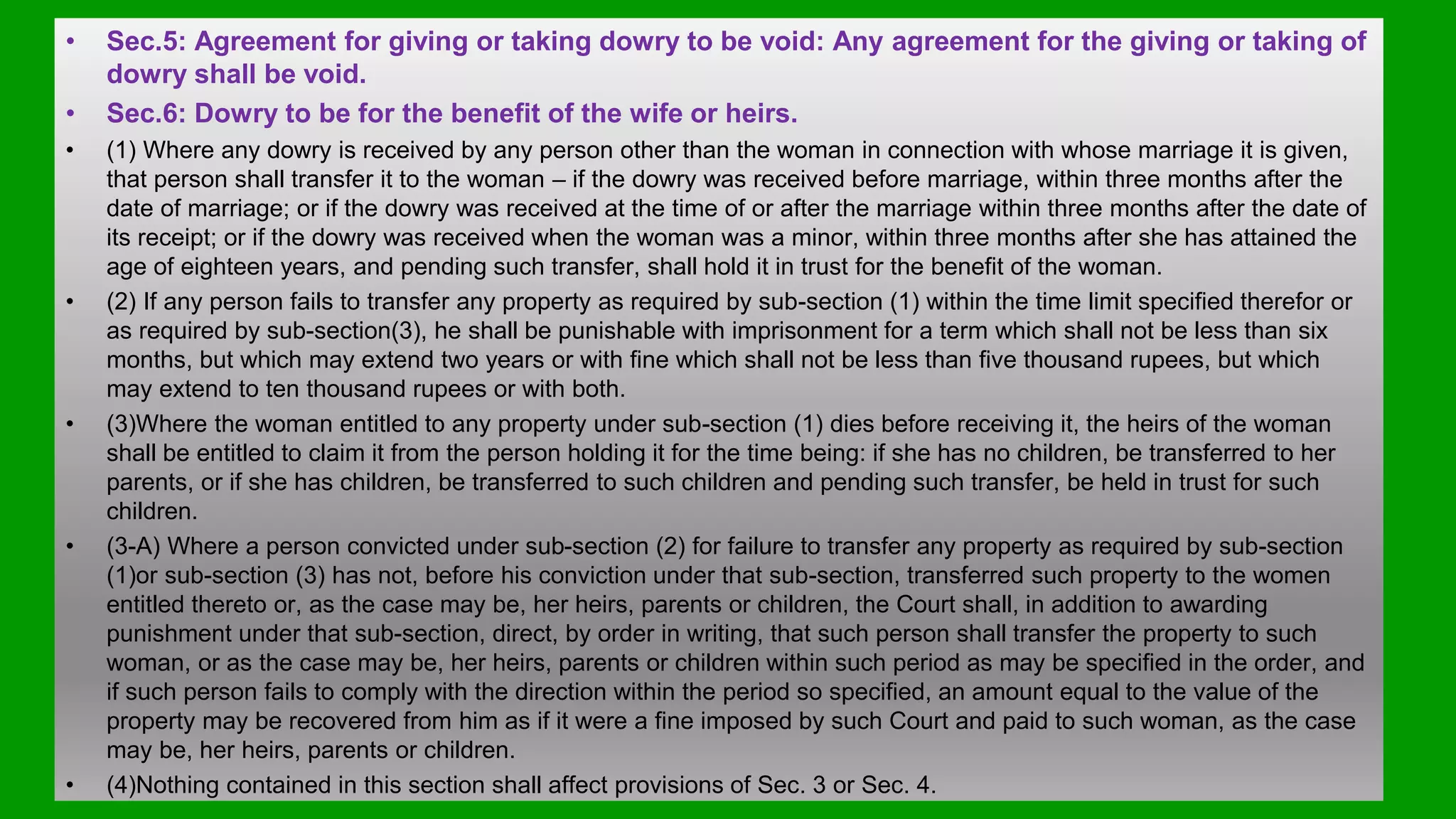 Dowry prohibition Act | PDF