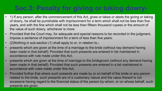 Dowry prohibition Act | PDF
