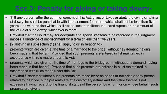 Dowry prohibition Act | PDF