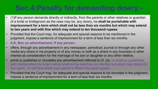Dowry prohibition Act | PDF