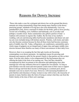 Dowry system | DOCX