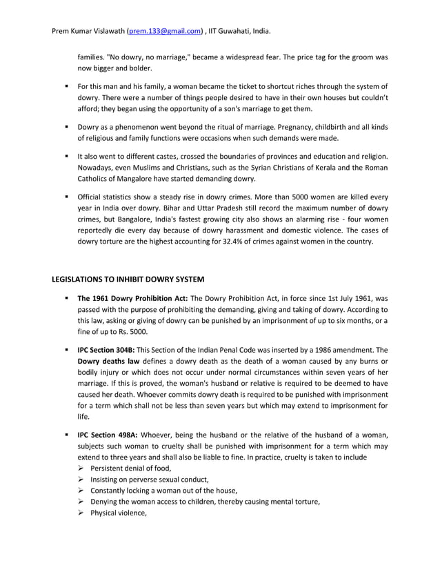Dowry system in india | PDF | Wedding | Personal Celebrations & Life Events