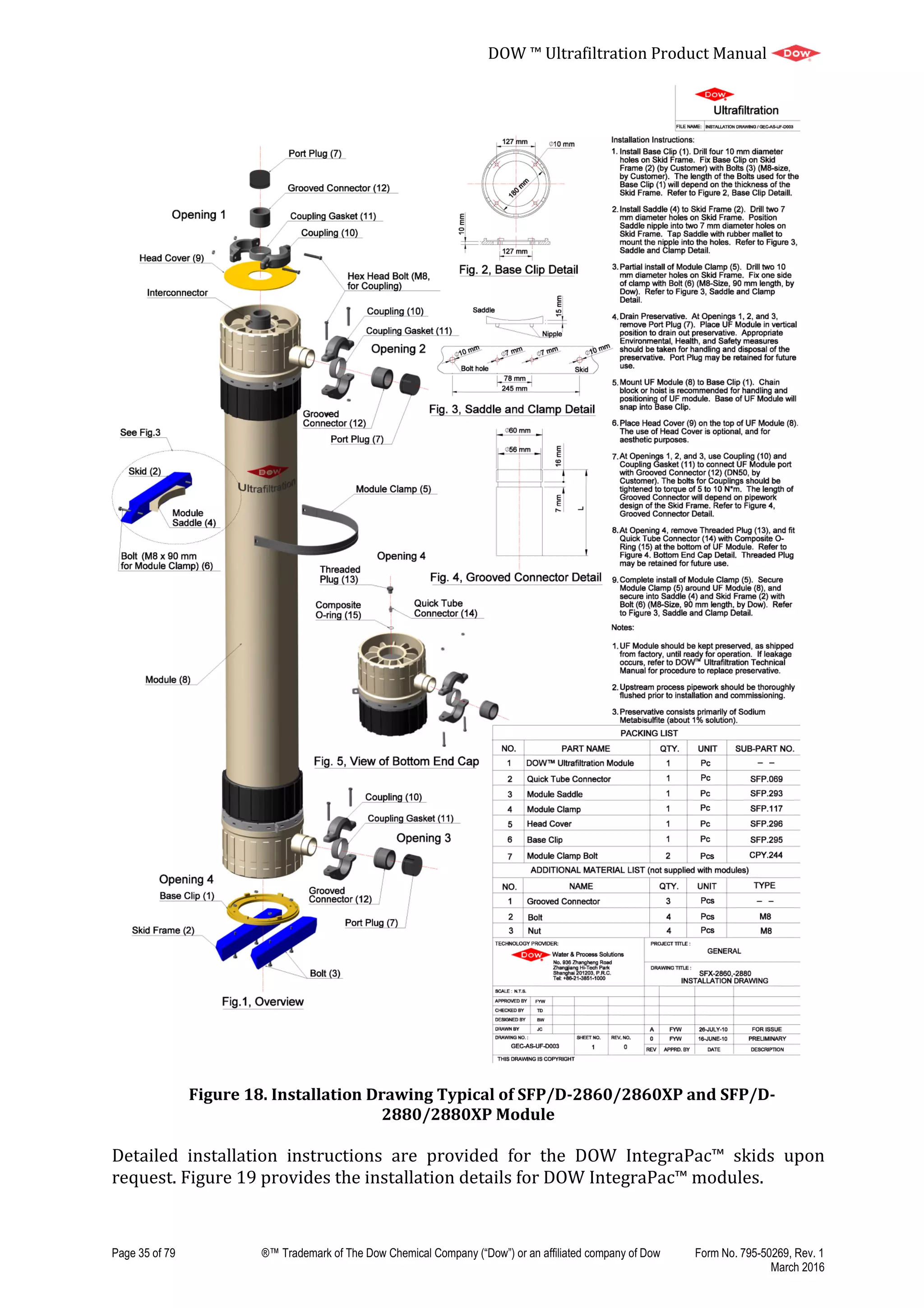 Dow ultrafiltration product manual | PDF