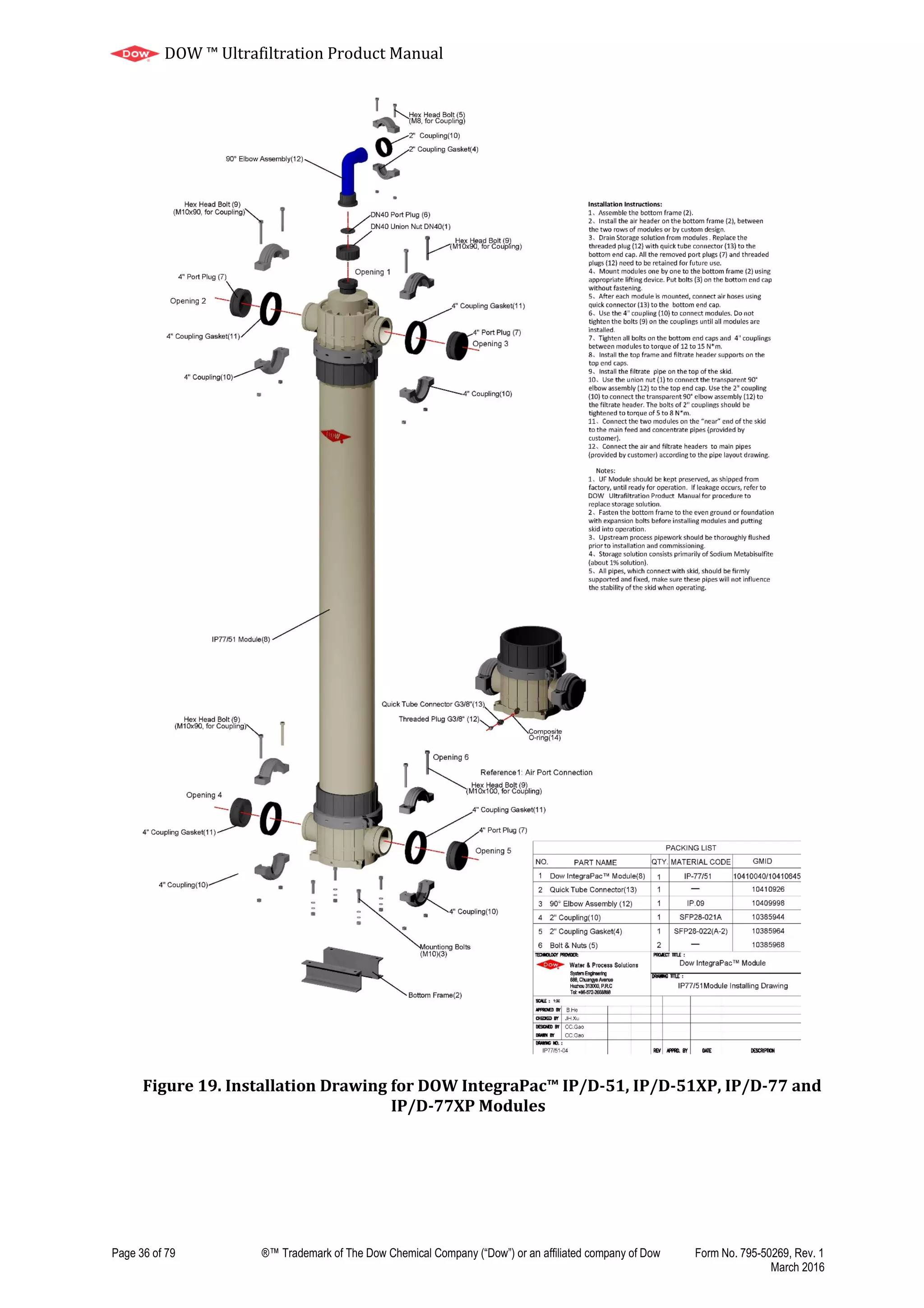 Dow ultrafiltration product manual | PDF