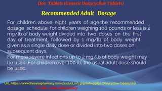 Dox Tablets (Generic Doxycycline Hydrochloride Tablets) | PDF