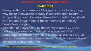 Dox Tablets (Generic Doxycycline Hydrochloride Tablets) | PDF