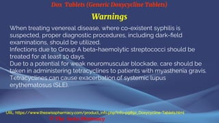 Dox Tablets (Generic Doxycycline Hydrochloride Tablets) | PDF