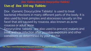 Dox Tablets (Generic Doxycycline Hydrochloride Tablets) | PDF