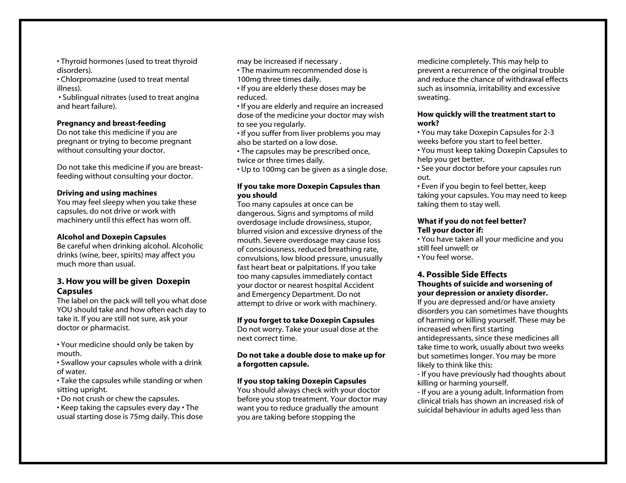 Doxepin 25mg, 50mg capsules pil, taj pharmaceuticals. | PDF