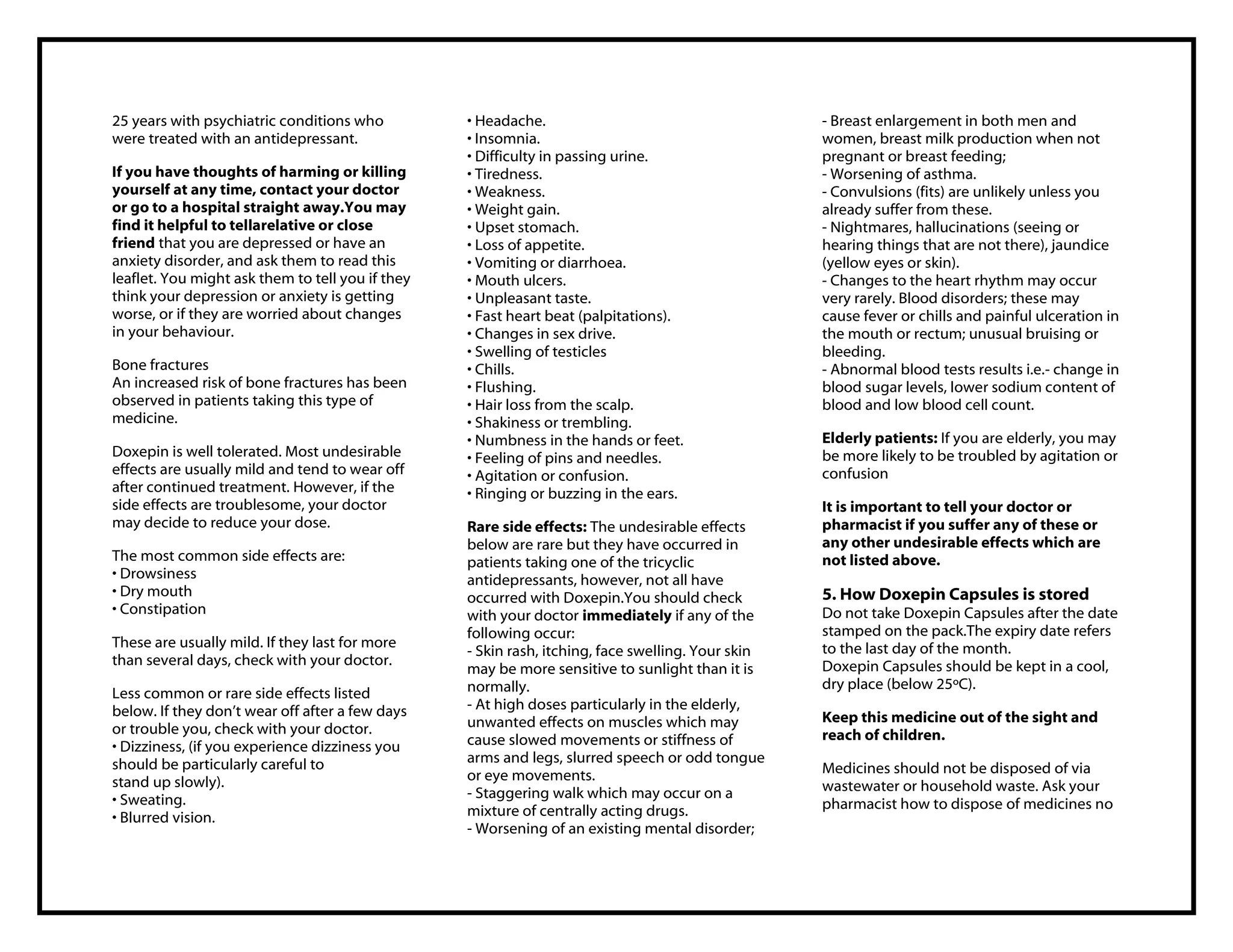 Doxepin 25mg, 50mg capsules pil, taj pharmaceuticals. | PDF