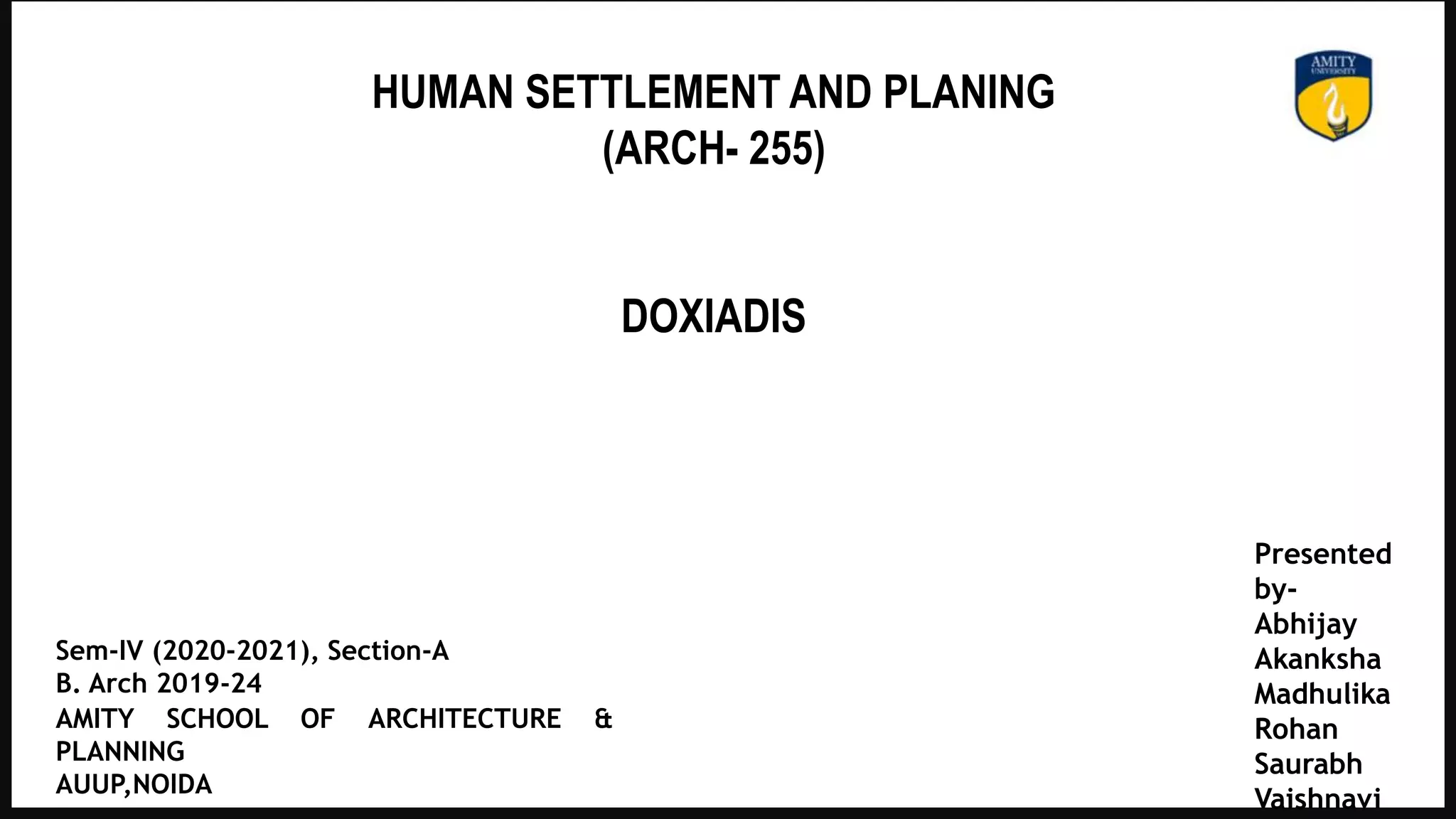 DOXIADIS (HUMAN SETTLEMENT AND PLANING) | PPTX