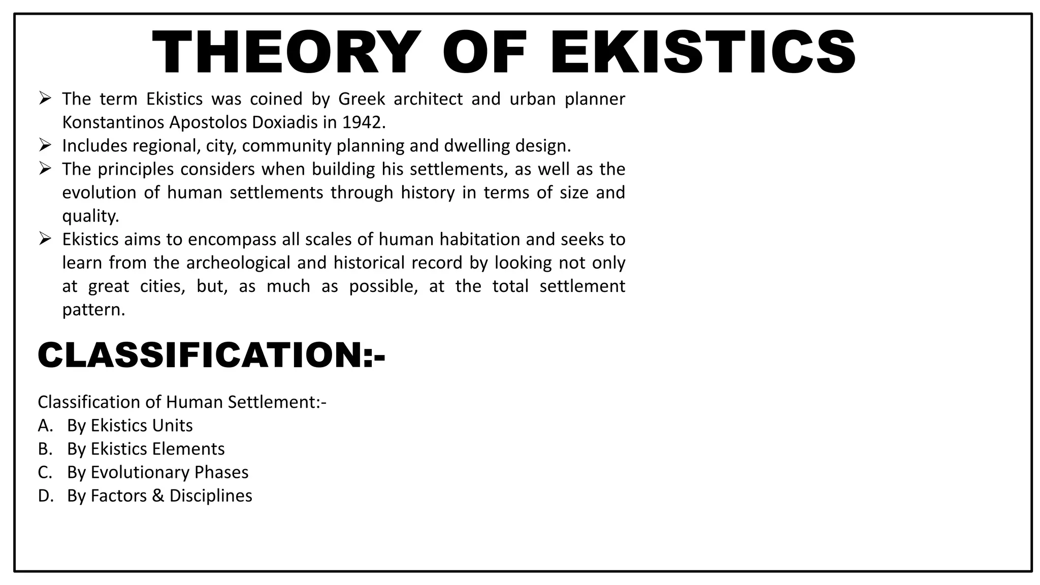 DOXIADIS (HUMAN SETTLEMENT AND PLANING) | PPTX