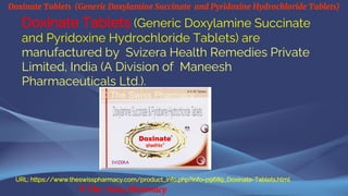 Doxinate Tablets (Generic Doxylamine Succinate and Pyridoxine ...