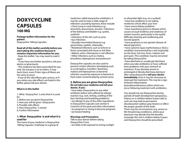 Doxycycline 100mg capsules pil, taj pharmaceuticals. | PPT