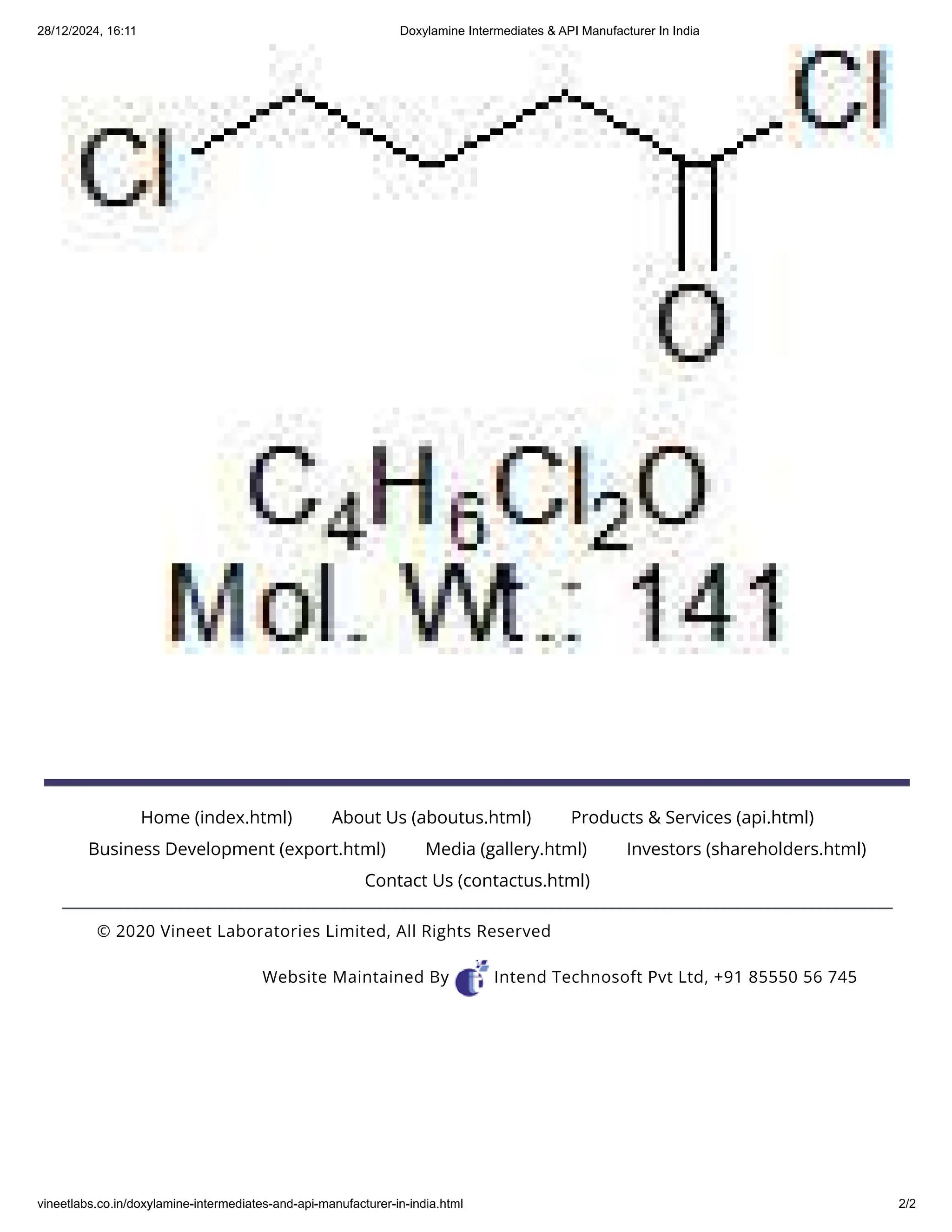 Doxylamine Intermediates & API manufacturer in India.pdf