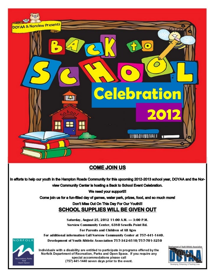 Doyaa And Norview Community Center Back To School Celebration Flyer 2…