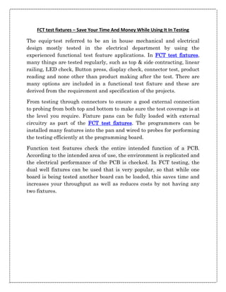 Fct test fixtures | PDF